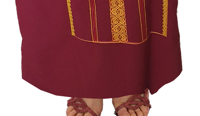 Egyptian Traditional Clothing | Burgundy Galabeya Dress